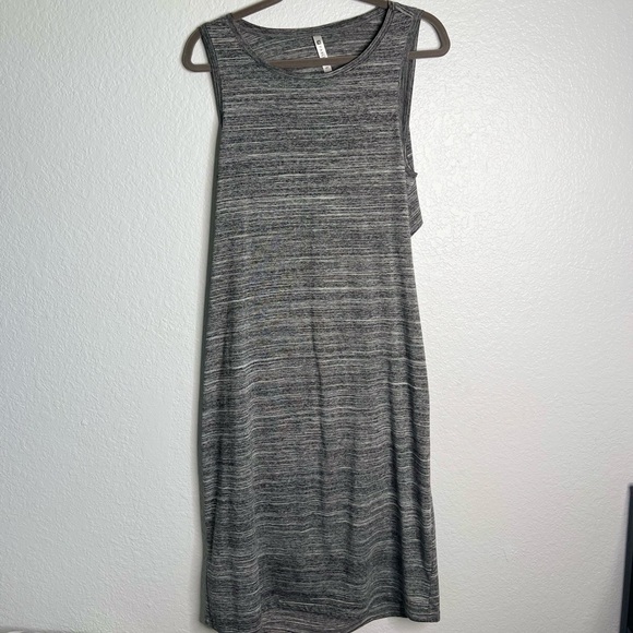 Fabletics | Dresses | Grey Fabletics Tank Midi Dress Back Cutout Large ...